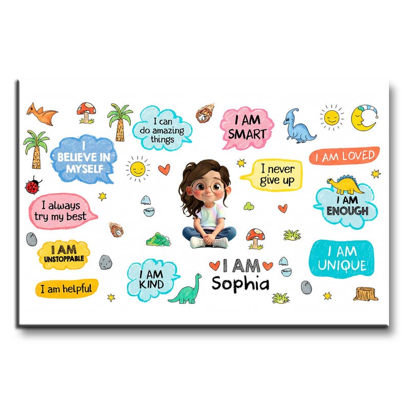 Custom Kids Poster Canvas, Inspirational Wall Art Decor Gift for Kids ...