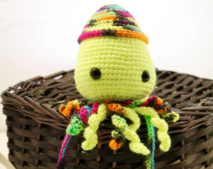 Chubby Stuffed Squid Kids Toy Bright Neon Yellow Stuffed - Etsy