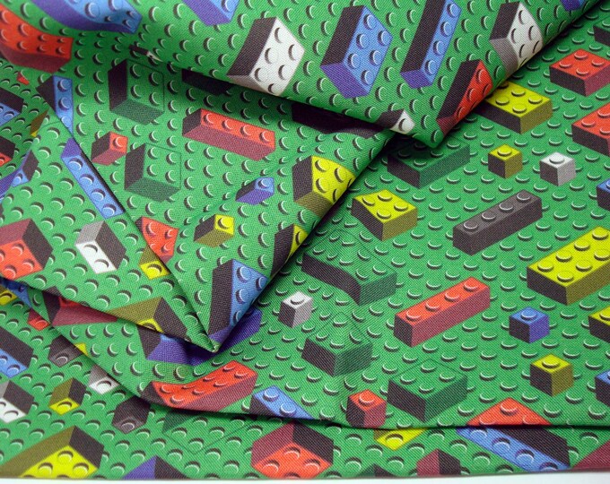 Bricks Fabric Yard Lego Inspired Quilting Cotton Green - Etsy