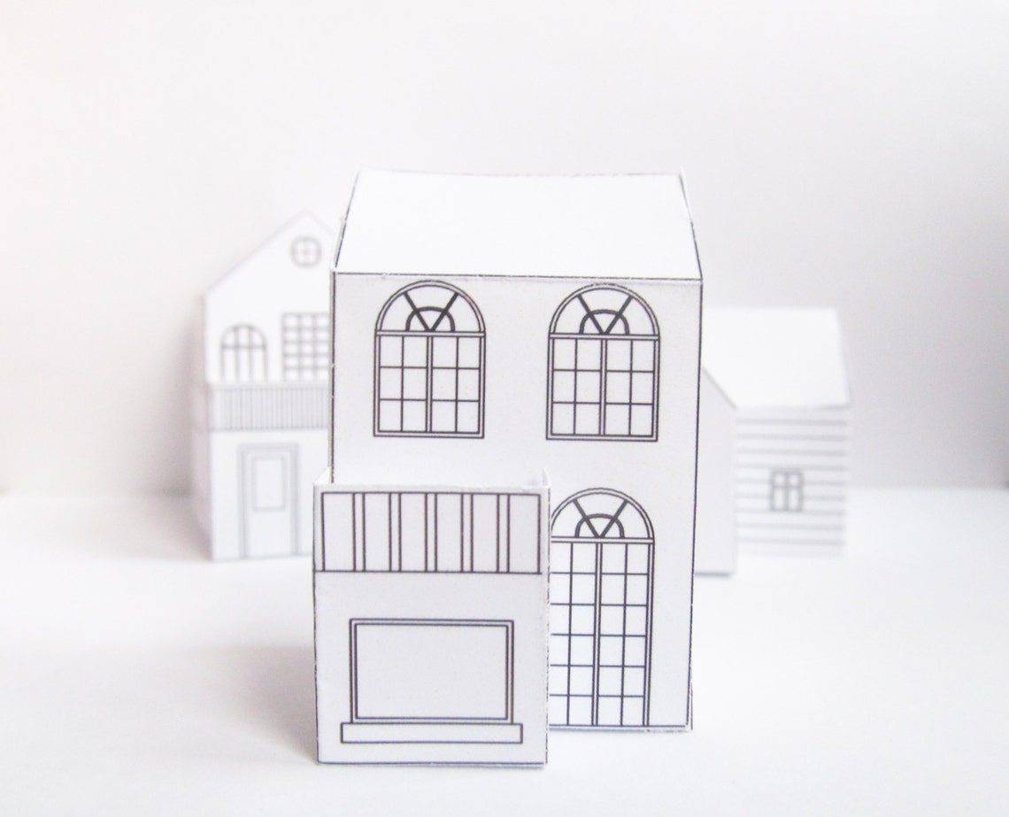 Three DIY Paper Houses, Ready Design Templates to Print, Cute Christmas ...