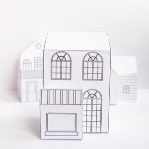 Three DIY Paper Houses, Ready Design Templates to Print, Cute Christmas ...