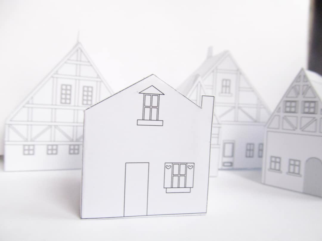 DIY Paper House, Ready Design Template to Print, Cute Christmas ...