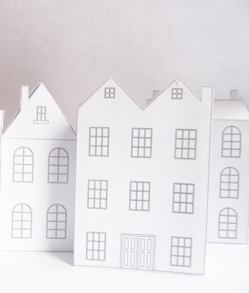 DIY Paper Houses Ready Design Templates to Print Cute - Etsy