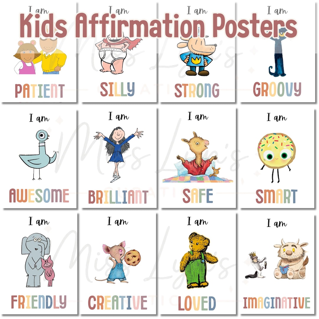 Kids Positive Affirmation Posters Printable | Kids Wall Art | Playroom ...