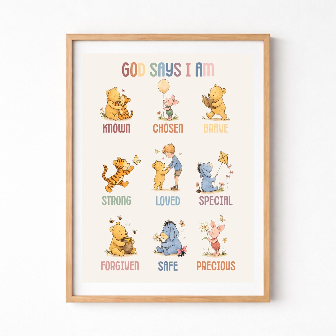 Christian Classroom Poster Printable, God Says I Am Kids Bible Verse ...