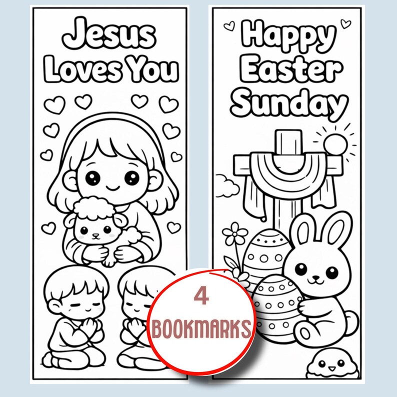 Easter Coloring Bookmarks for Kids | Christian Easter Printable ...
