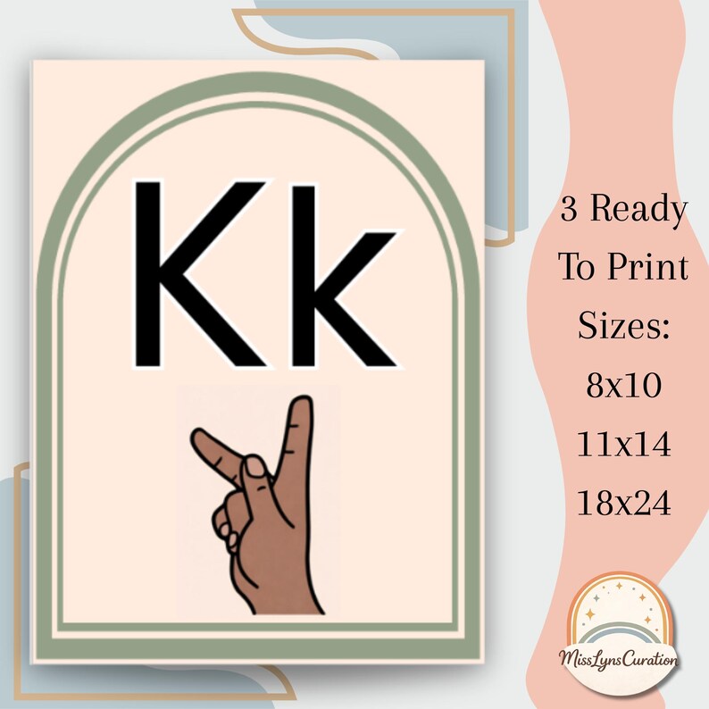 Boho ASL Alphabet Posters | Inclusive Classroom Decor (digital Download ...