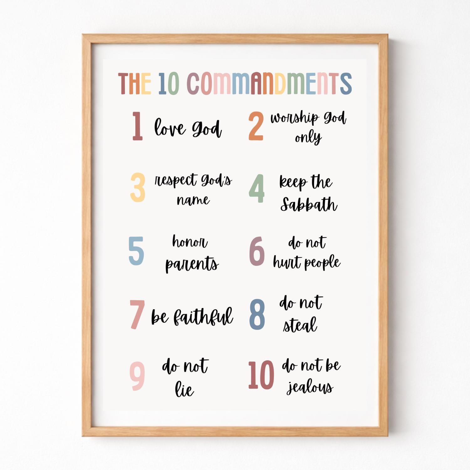 10 Commandments Poster Printable | Christian Kids Wall Art | Sunday ...