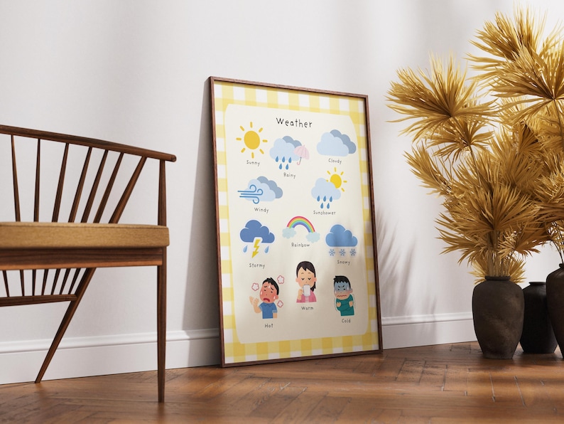 Weather Chart for Kids, Digital Download, Weather Learning Poster ...