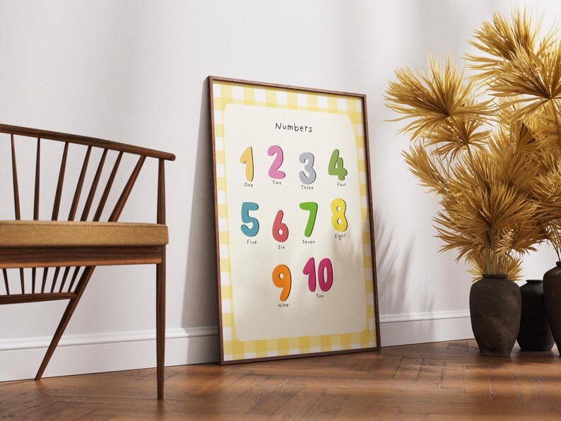 Numbers Chart for Kids, Counting Poster Printable, Preschool Math ...
