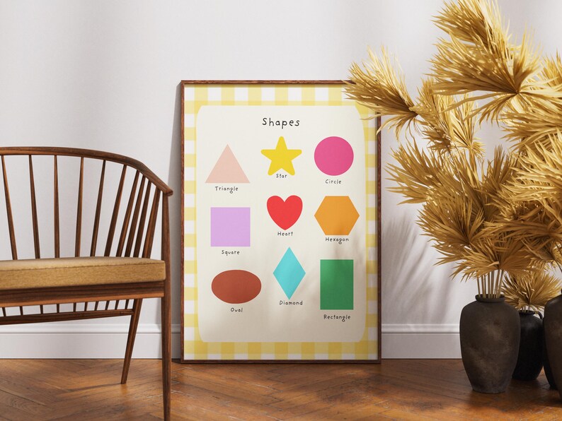 Shapes Chart for Kids, Digital Download, Shape Learning Poster ...