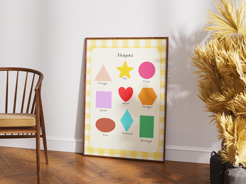 Shapes Chart for Kids, Digital Download, Shape Learning Poster ...