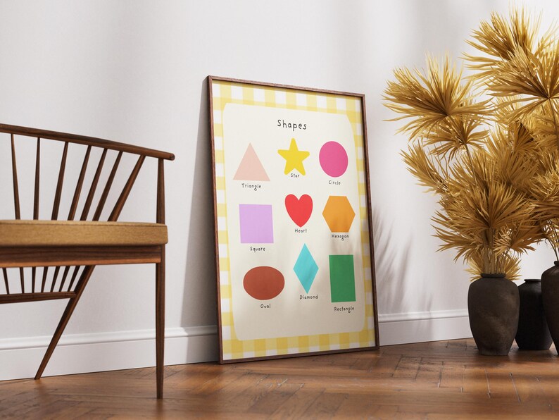 Shapes Chart for Kids, Digital Download, Shape Learning Poster ...