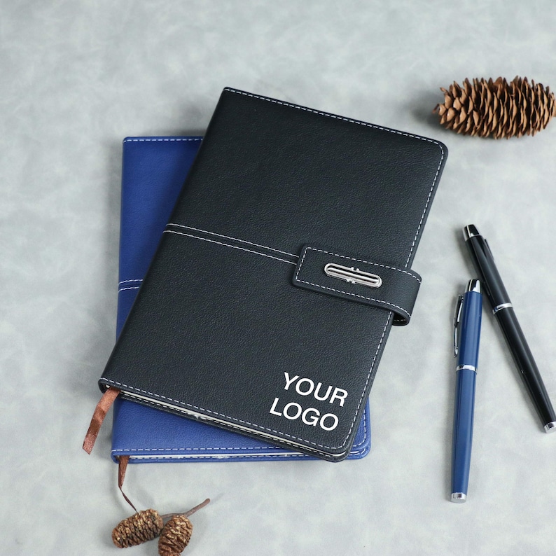 Custom Company Logo Notebook Gift Set, Personalized Journal, Matching ...