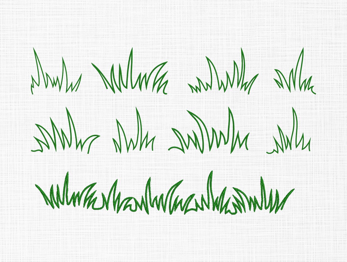Grass Applique Embroidery Design, Grass Border Embroidery, Grass ...