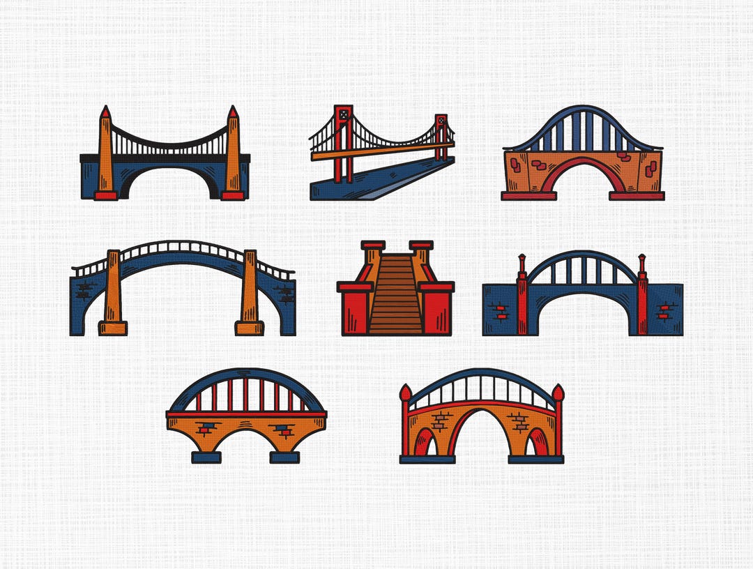Bridge Bundle Embroidery Design, Golden Gate Bridge Embroidery Design ...