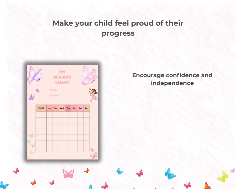 Butterfly Reward Chart Printable Chore & Routine Tracker Behavior Chart ...