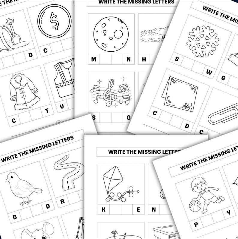 Missing Letter Alphabet Worksheets, Phonics & Handwriting Practice ...