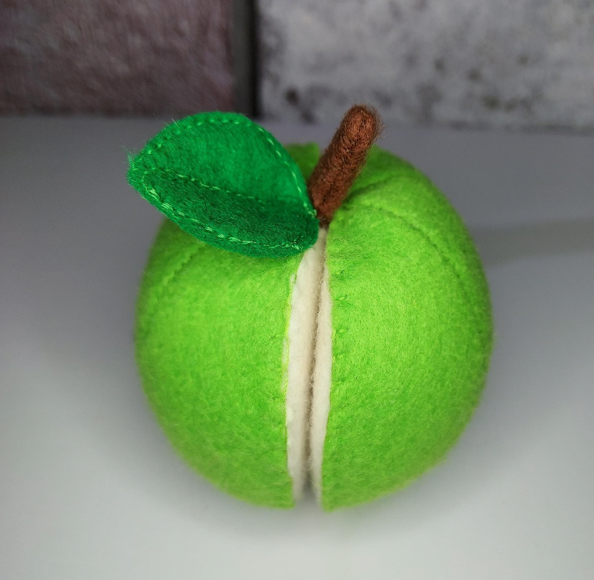 Cuttable Felt Apple PDF Sewing Pattern – Interactive Play Food, Easy ...