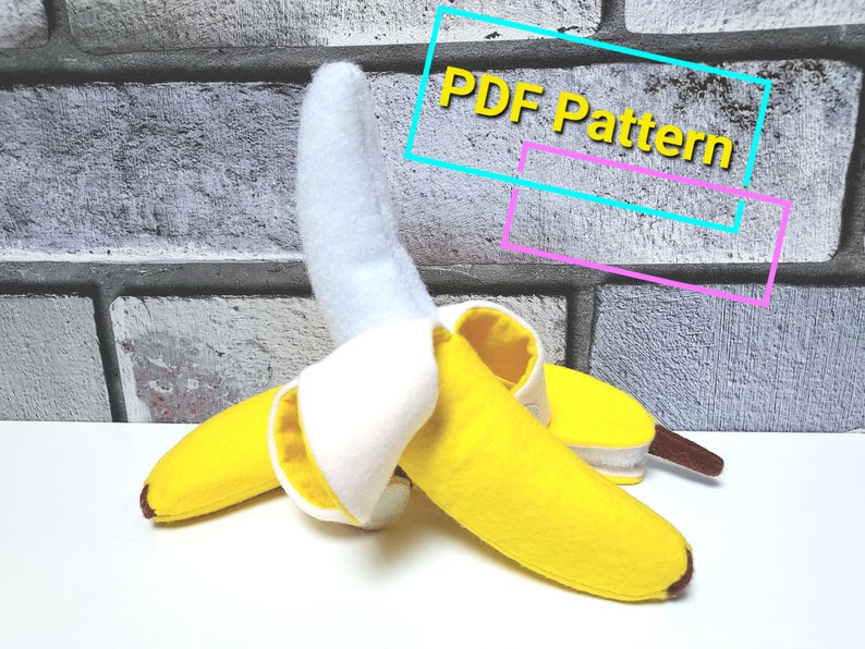 Felt Banana Pattern PDF Sewing Pattern Velcro Banana Felt Fruit ...