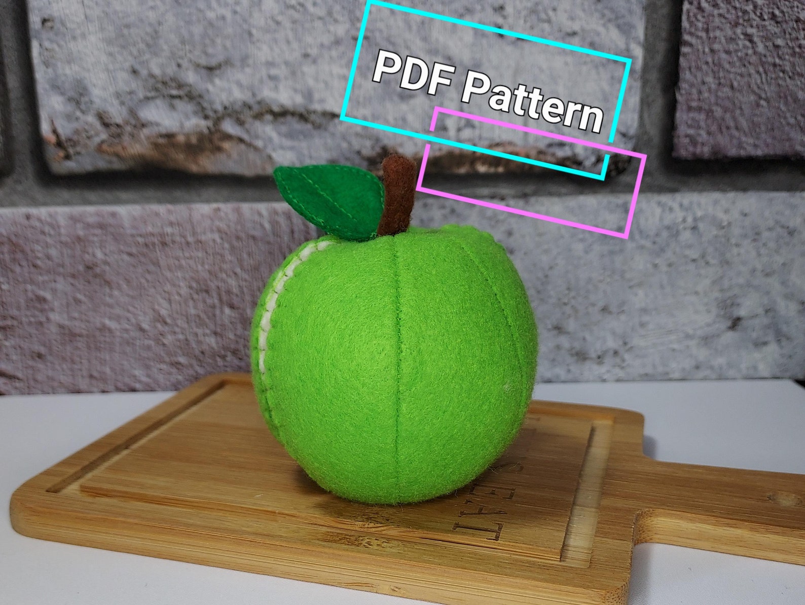 Cuttable Felt Apple PDF Sewing Pattern – Interactive Play Food, Easy ...