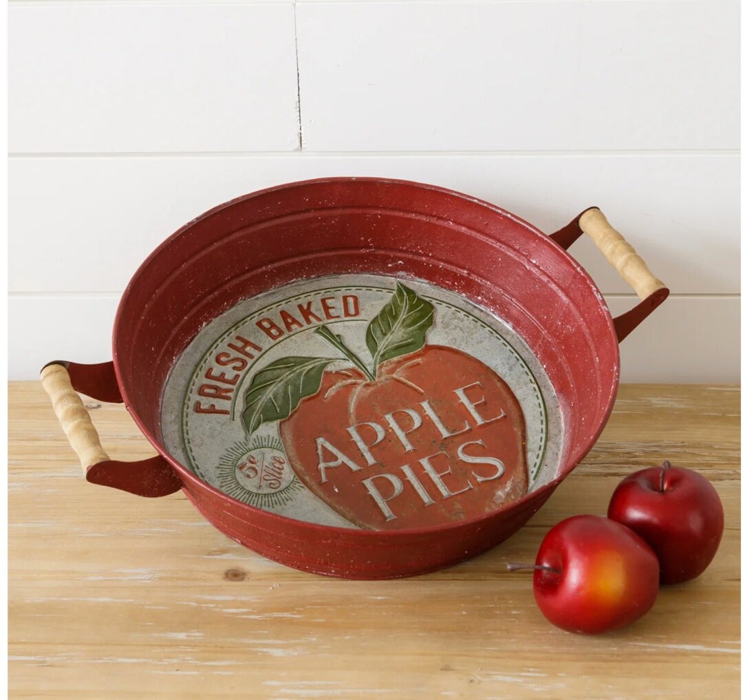 Rustic Rusty Metal Vintage Farmhouse Fresh Baked Apple Pies Kitchen ...