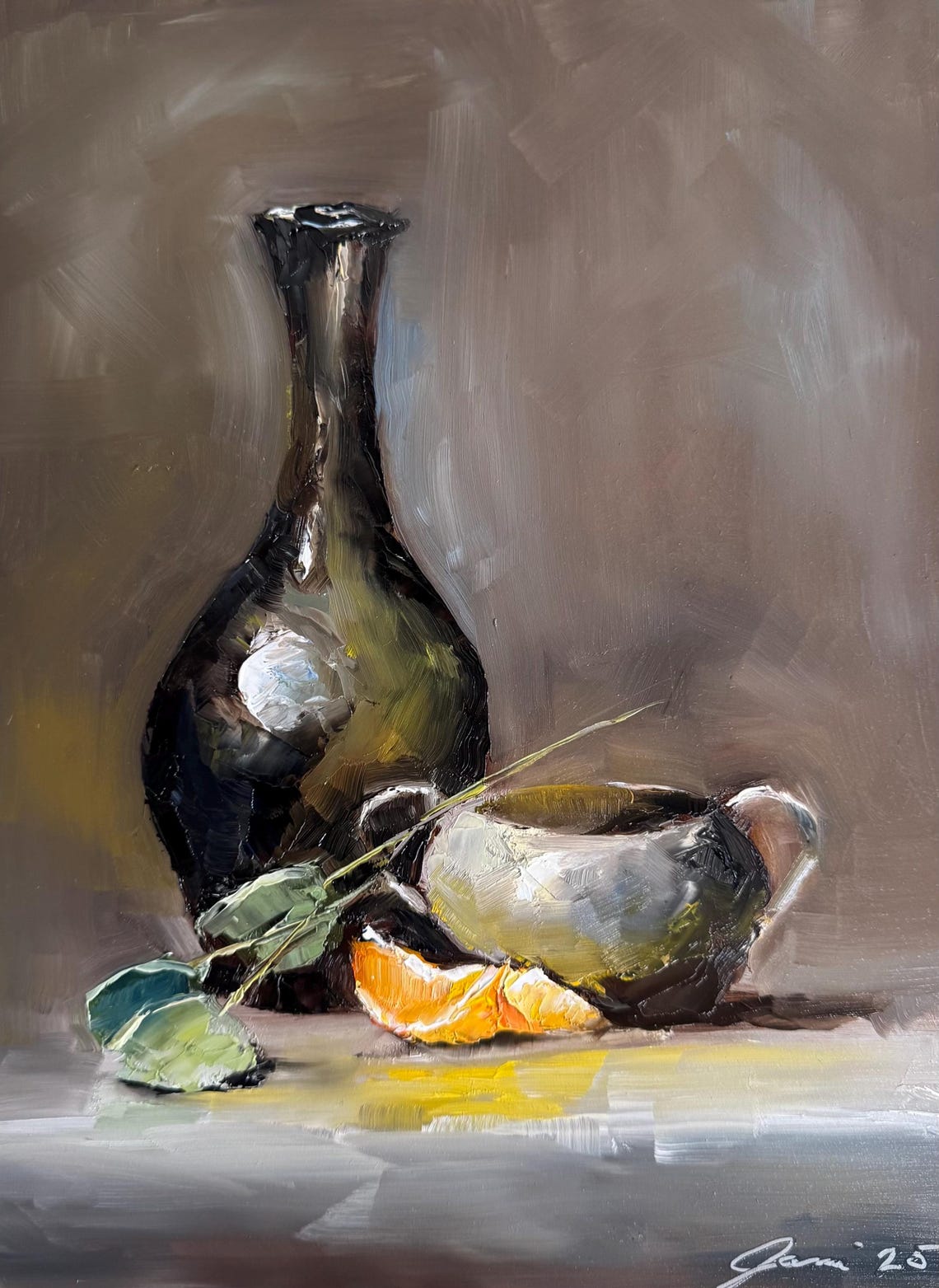 Art Original Oil Painting Contemporary Abstract Neutral Still Life ...