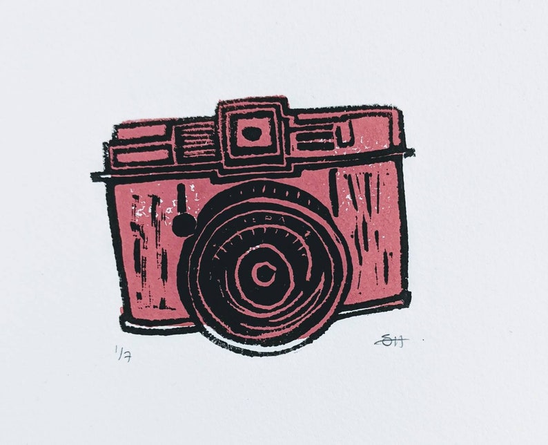 Mini Vintage Camera Linocuts - Etsy