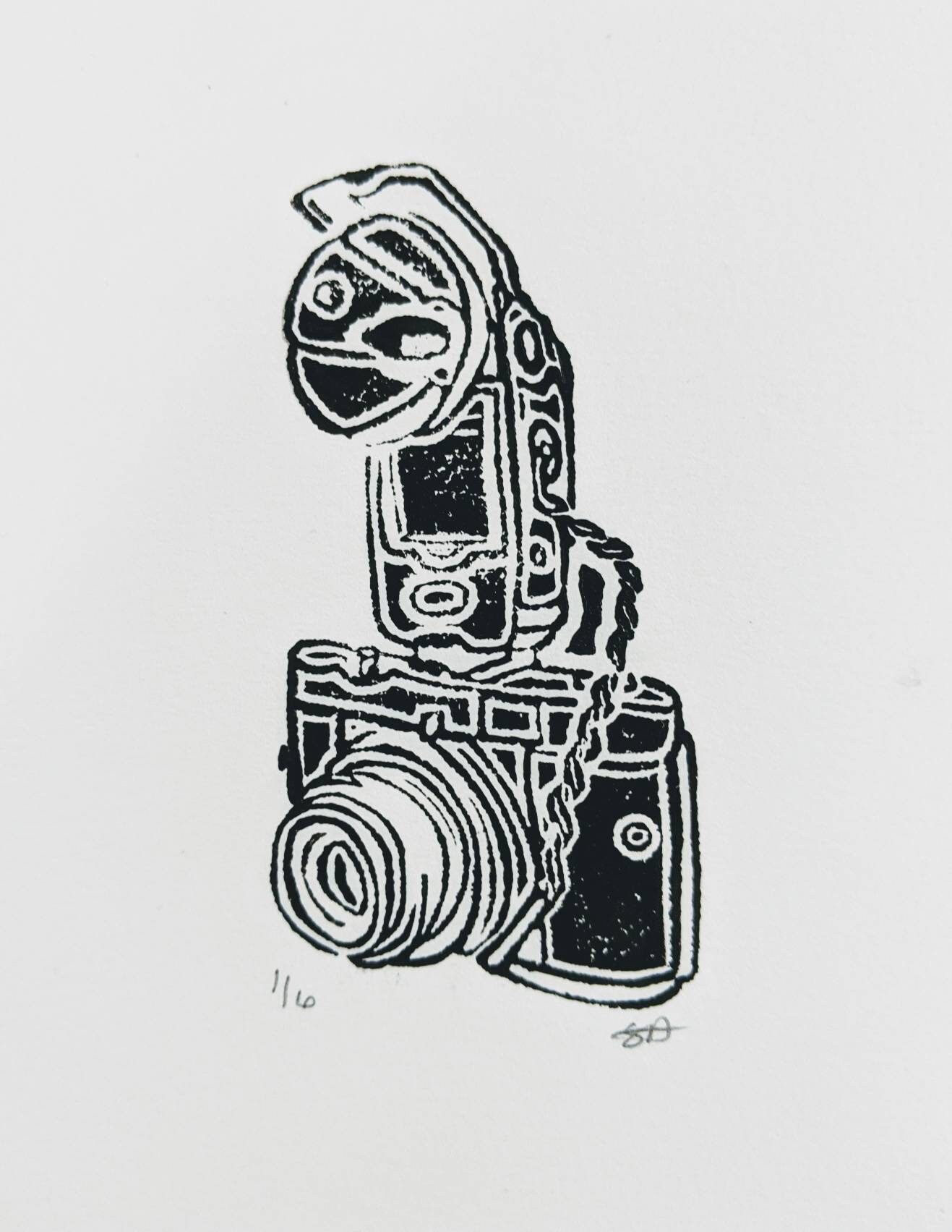 Mini Vintage Camera Linocuts - Etsy
