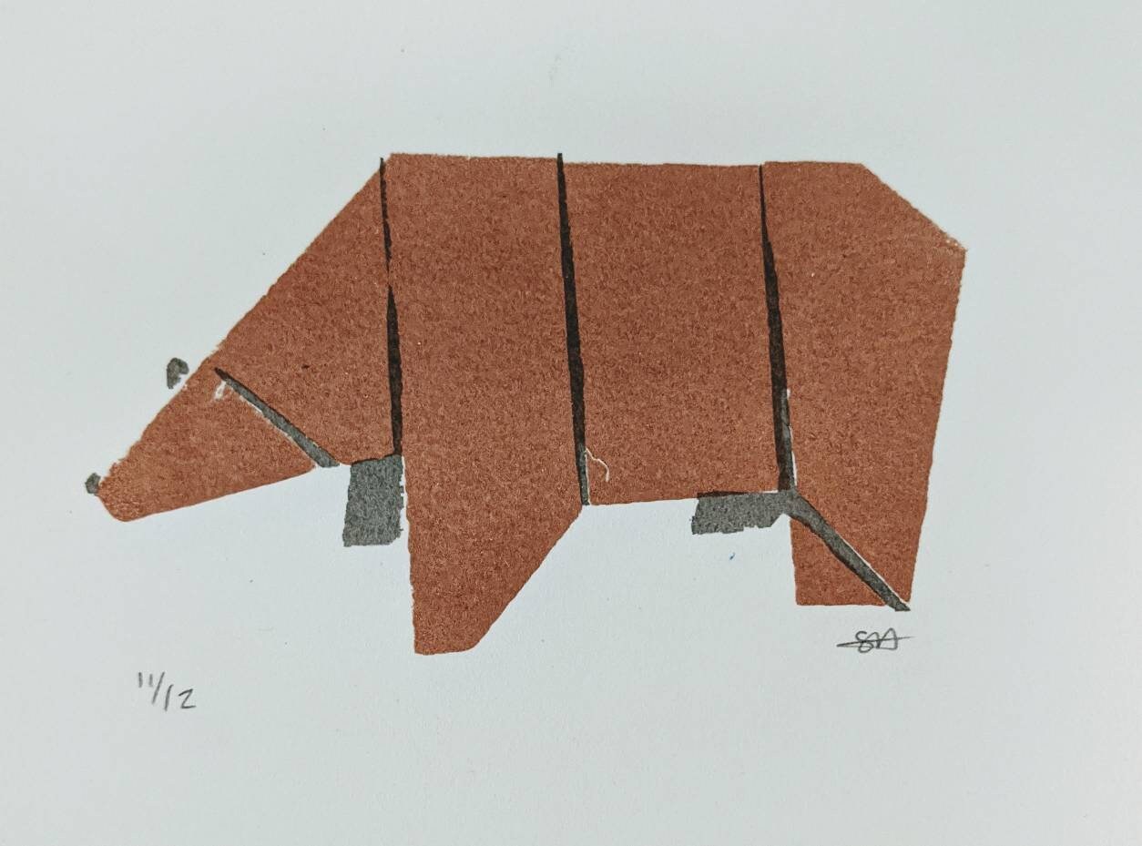 Screenprint Origami Animals - Etsy