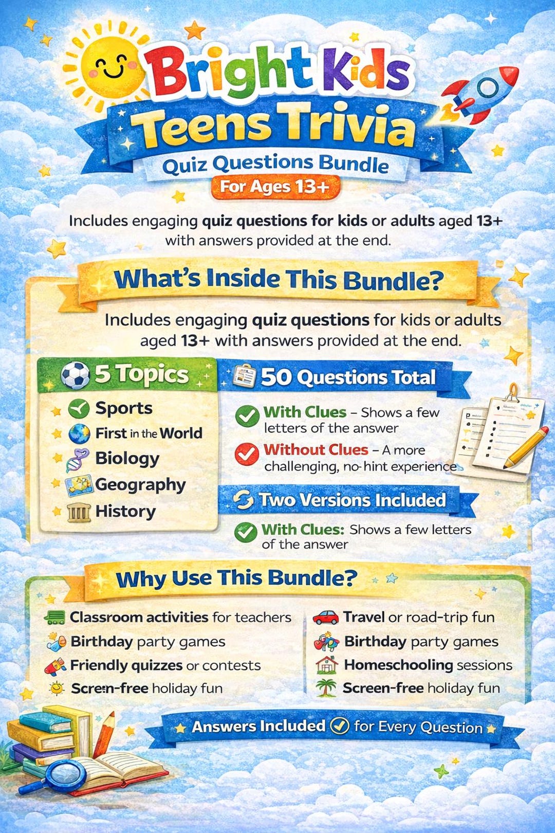 Printable Trivia Quiz Game | Teens & Adults | Learning General ...