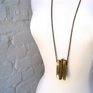 Gold Bronze Agate Pendant/necklace- Heavy Metal Rocker Boho Unisex ...