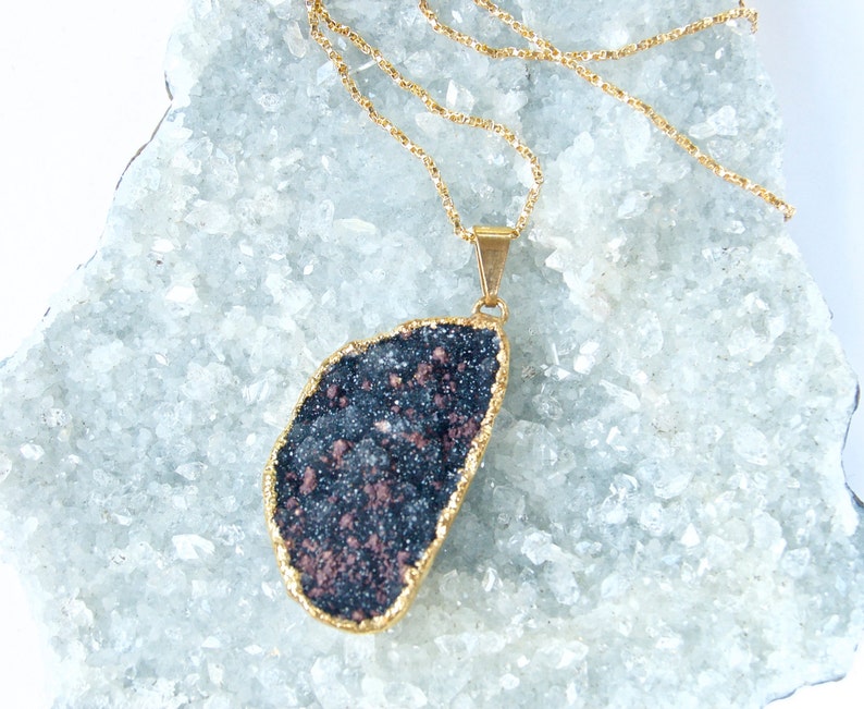 Black Crystal Druzy Druze Druse Raw Mineral Sparkling - Etsy