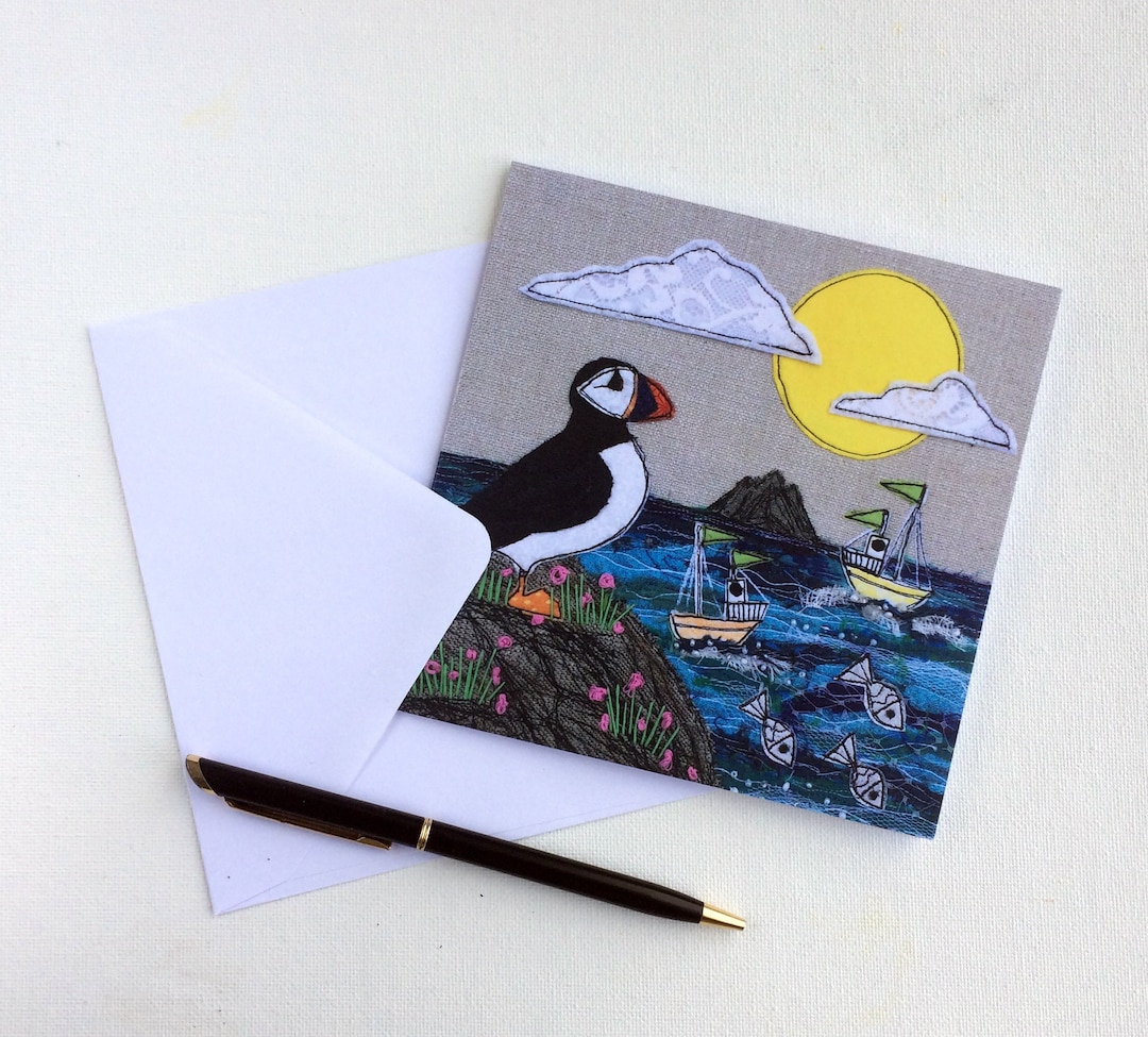 Puffin Birthday Card Puffin Greetings Card Wild Atlantic Way Art ...