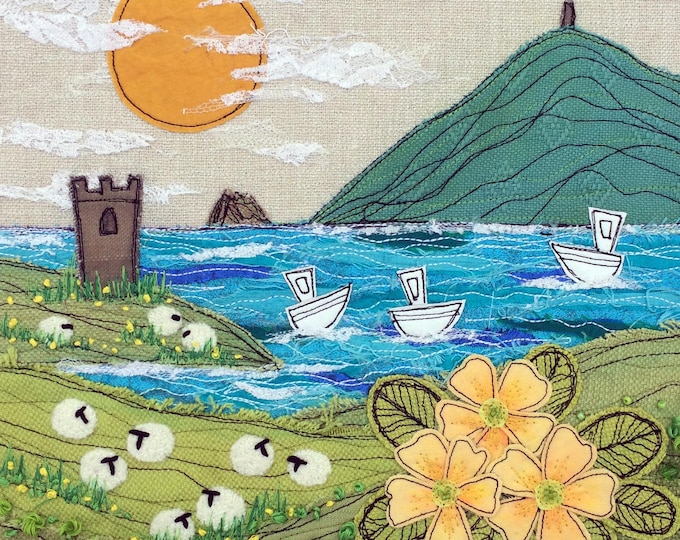 Springtime in Dingle. Dingle Bay Art Print of Original Irish Textile ...