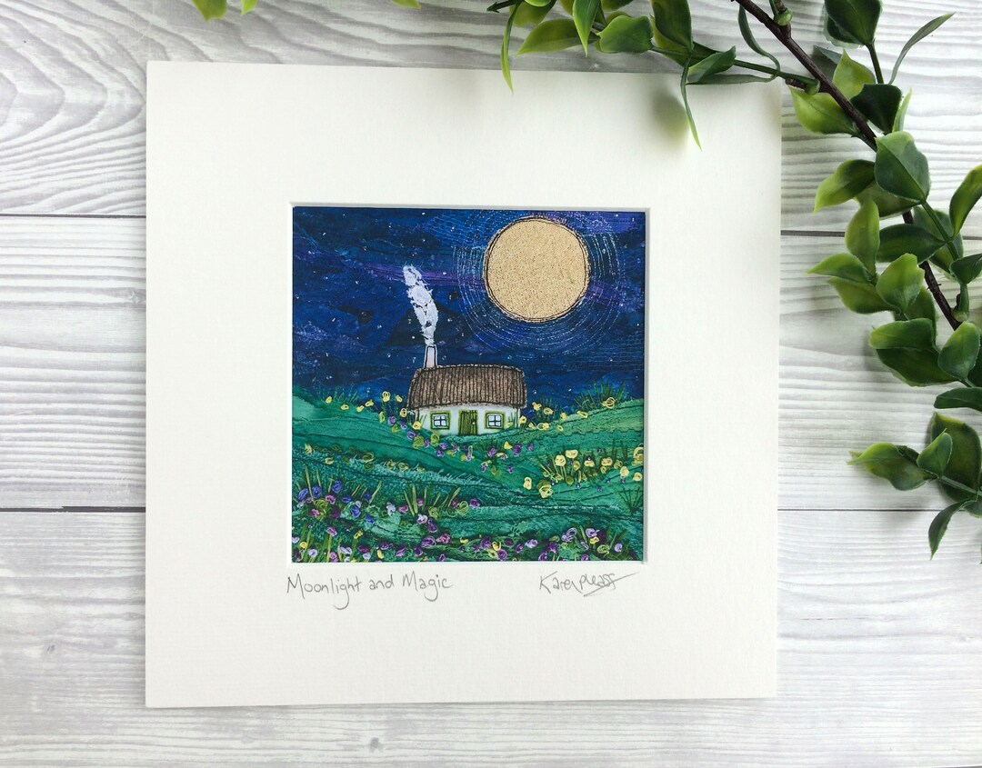 COTTAGE ART PRINT Irish Art Print of Original Irish Textile Art Irish ...