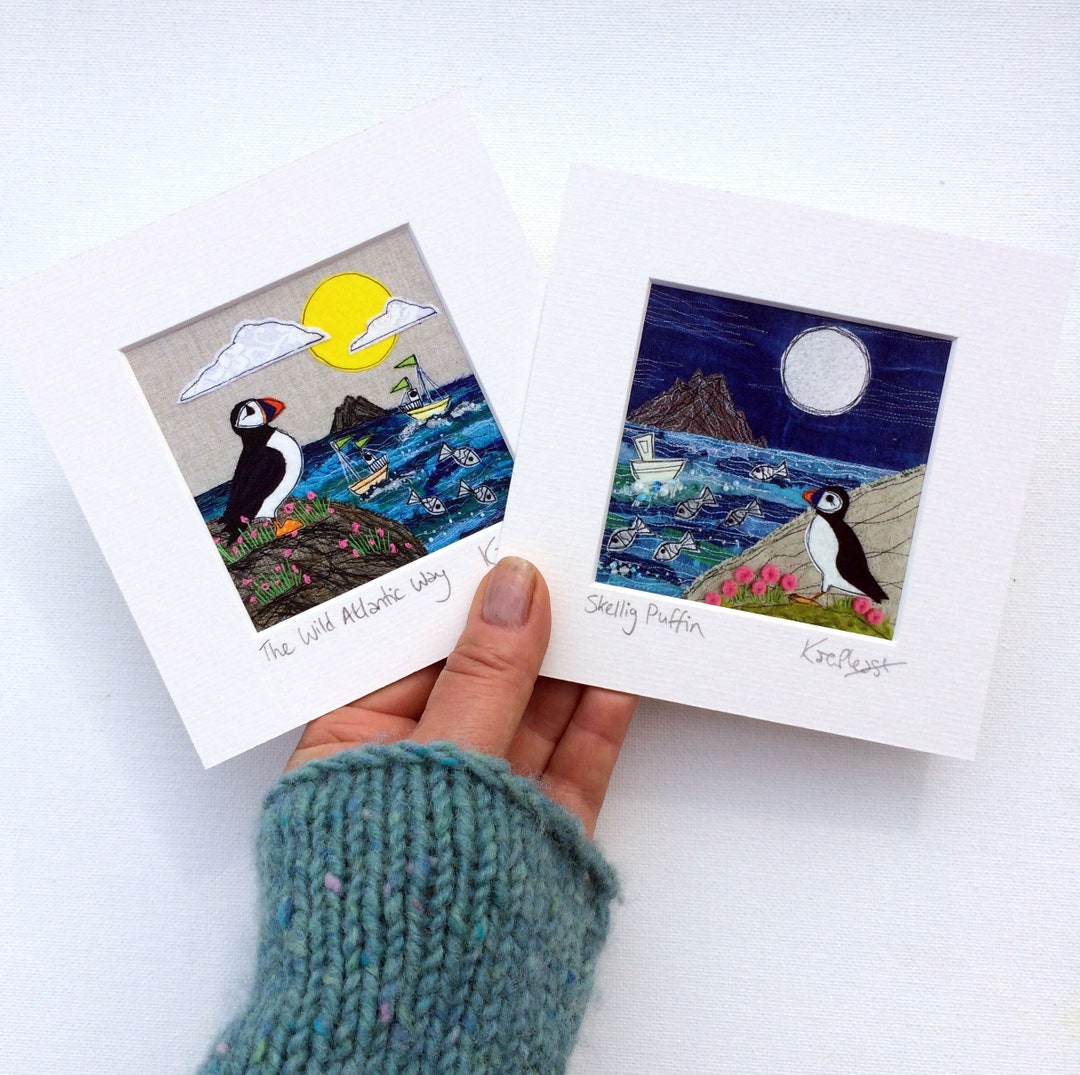 PUFFIN MINI PRINTS X 2 Puffin Art Print Wild Atlantic Way Art - Etsy