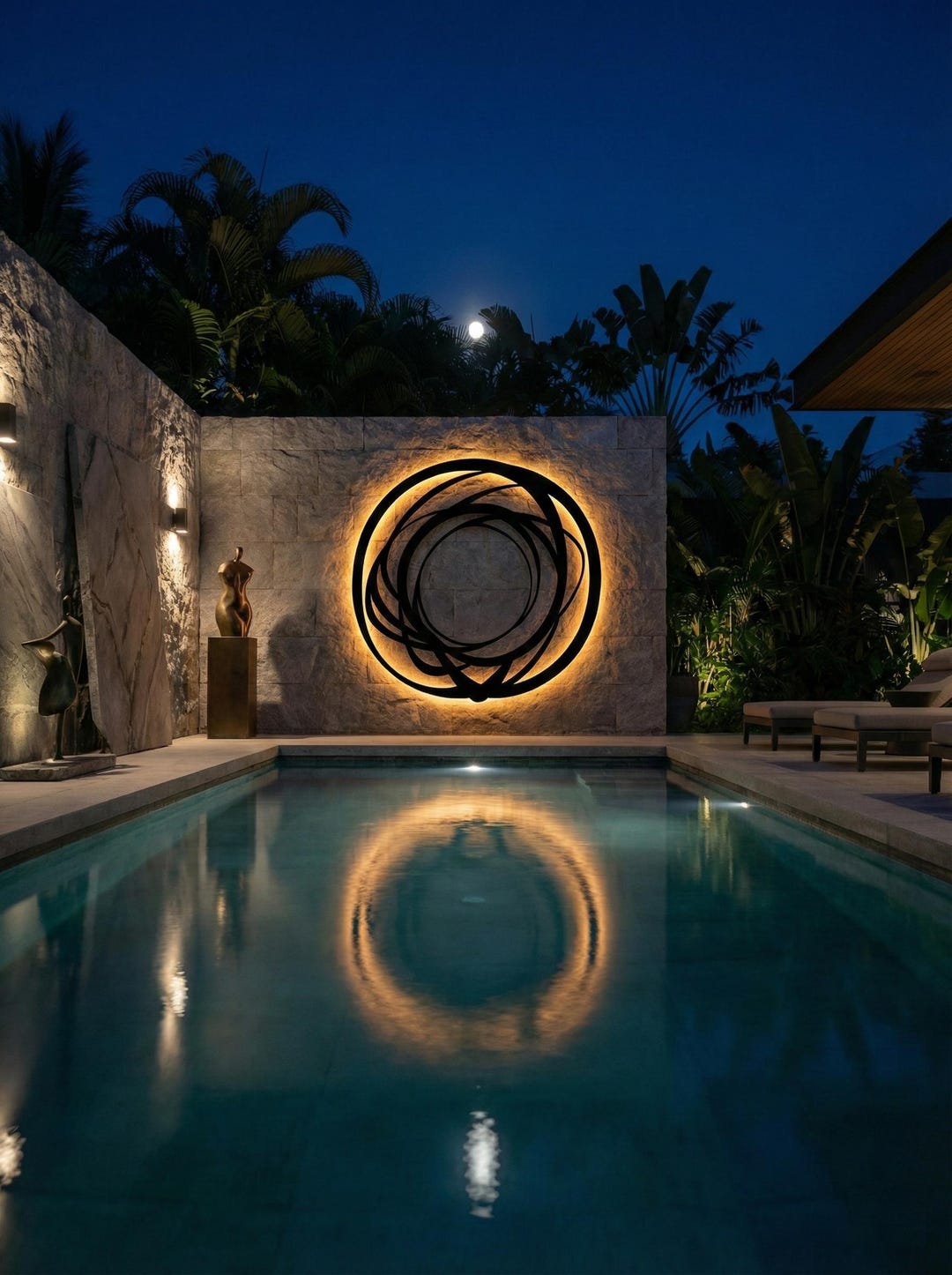 LED Backlit Metal Circle Wall Art - Modern Geometric Sculpture - Etsy