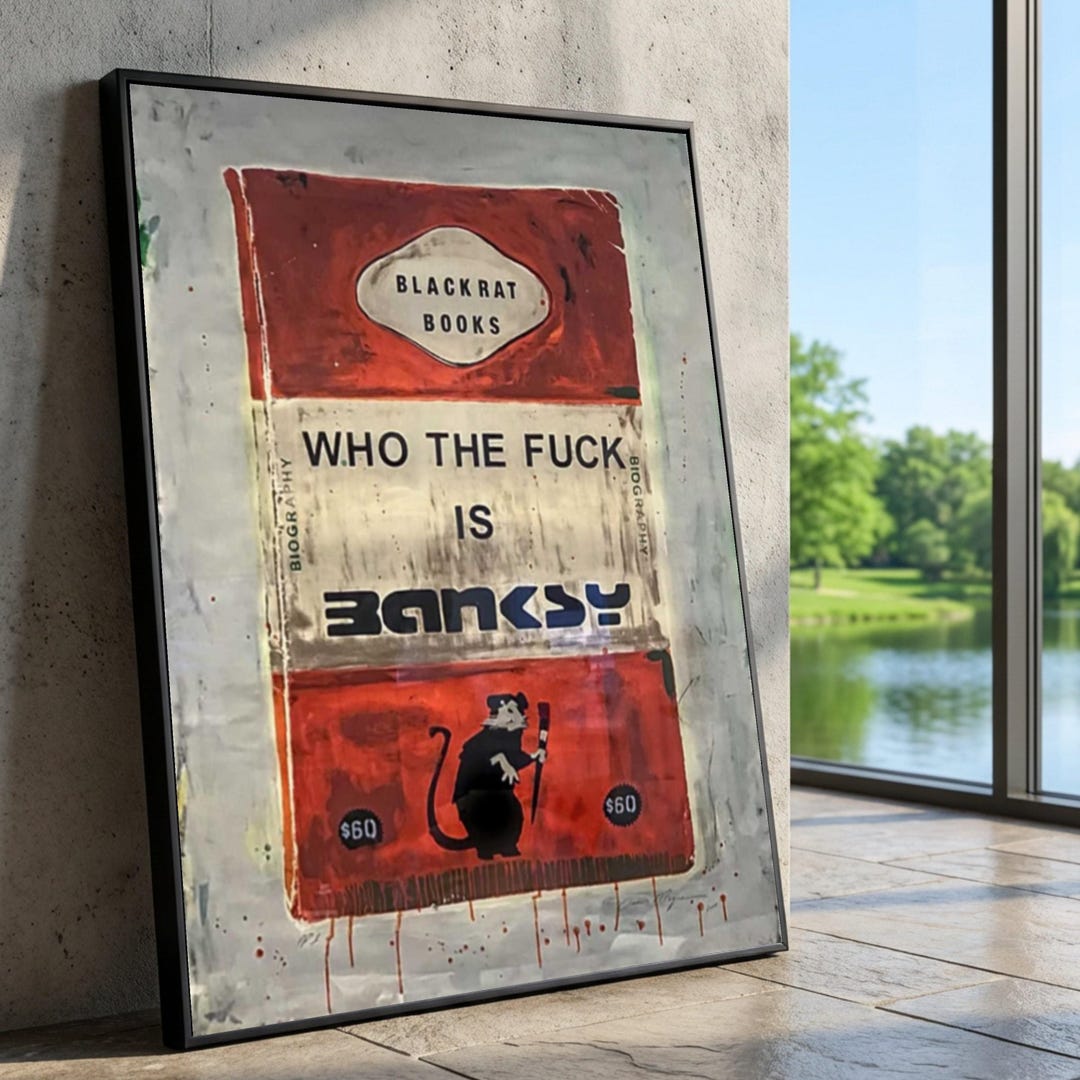 Banksy Biography Canvas Print, Black Rat Books, Urban Street Art, James ...