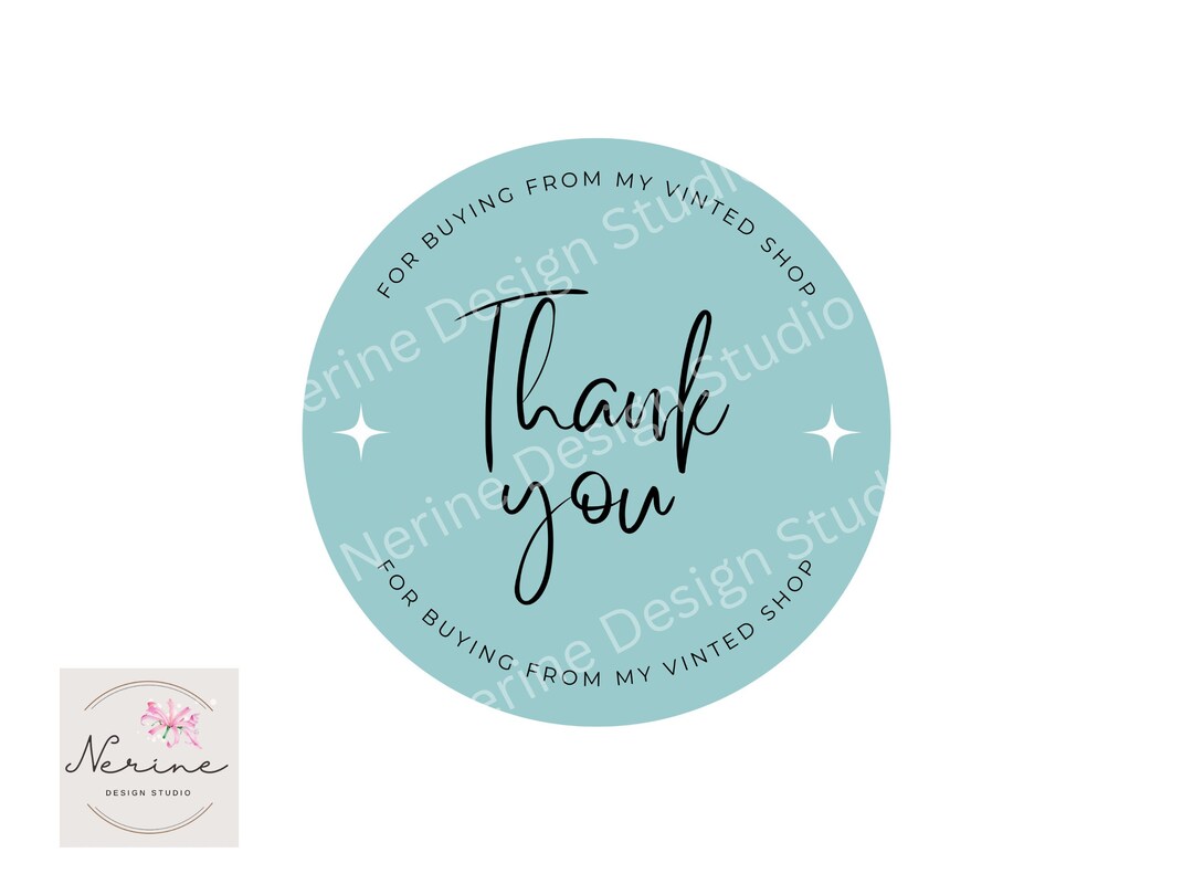 Vinted Thank You Stickers, Circle Small Business Packaging Labels ...