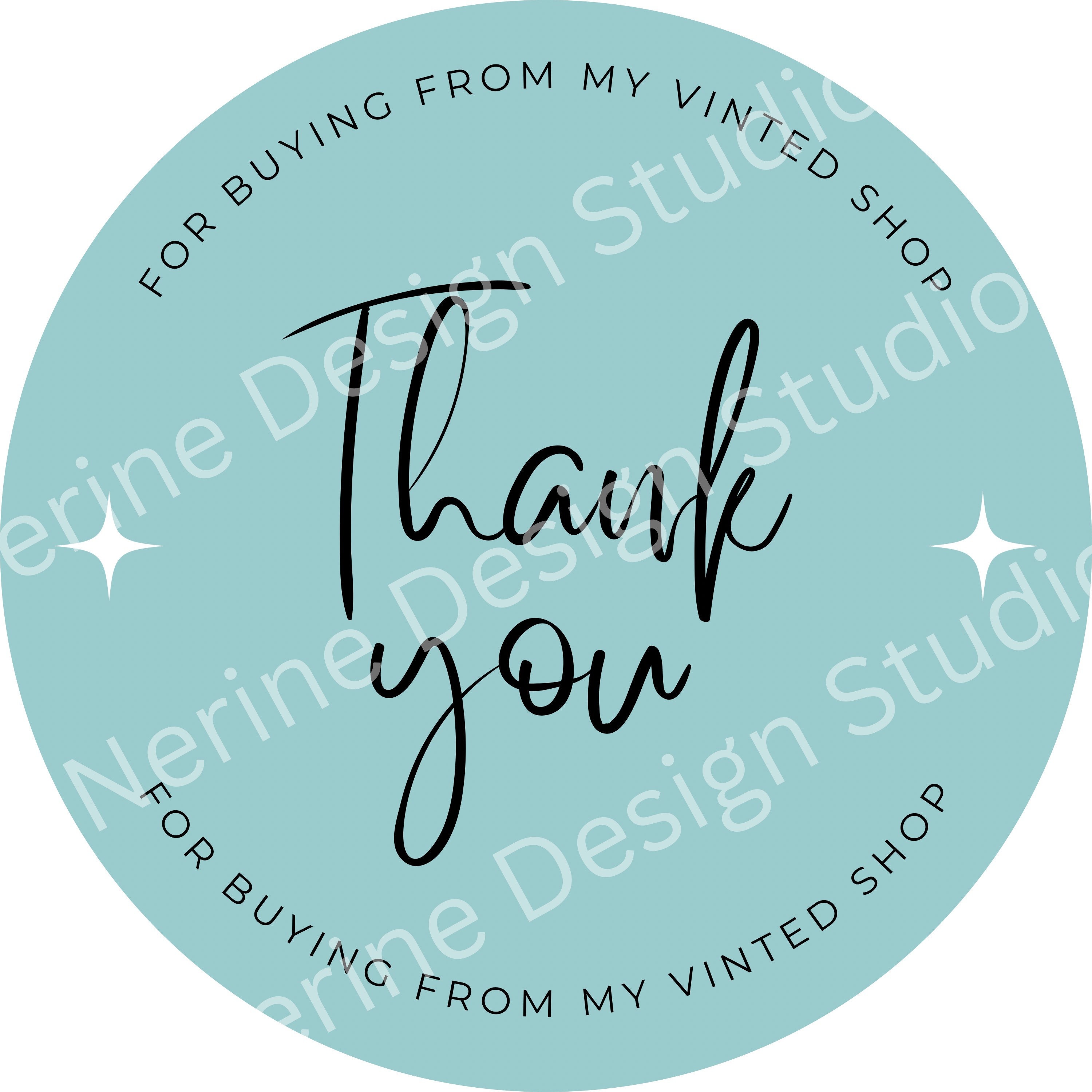 Vinted Thank You Stickers, Circle Small Business Packaging Labels ...