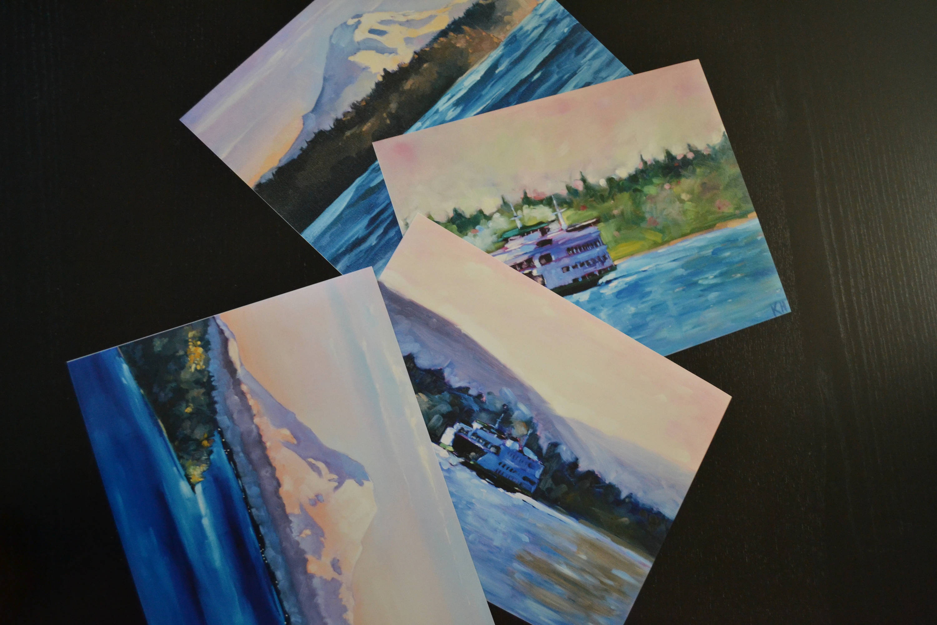 Art Print With Optional Mat: Red Sails on the Puget Sound - Etsy