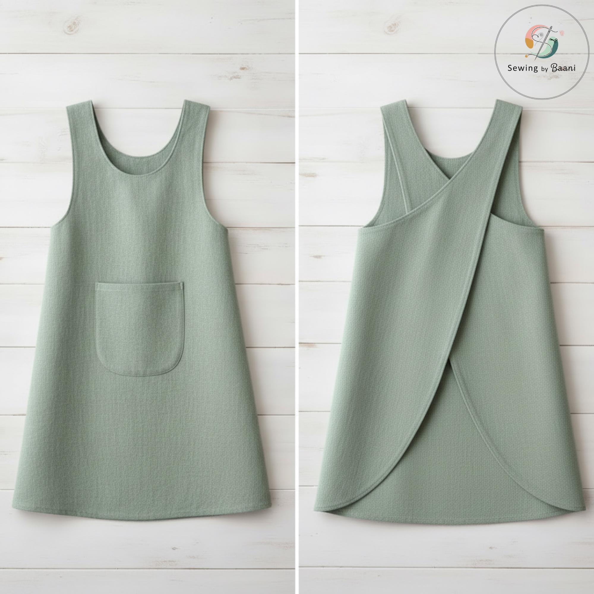 Cross Back Apron Sewing Pattern PDF | Japanese Linen Apron Pattern ...