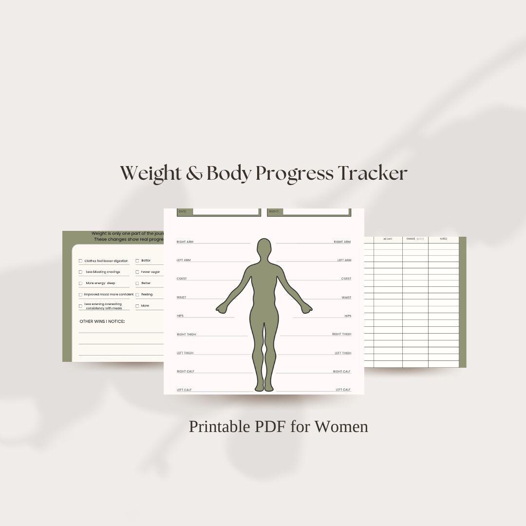 Weight Loss Tracker Printable | Body Progress, Non-scale Wins (PDF) - Etsy