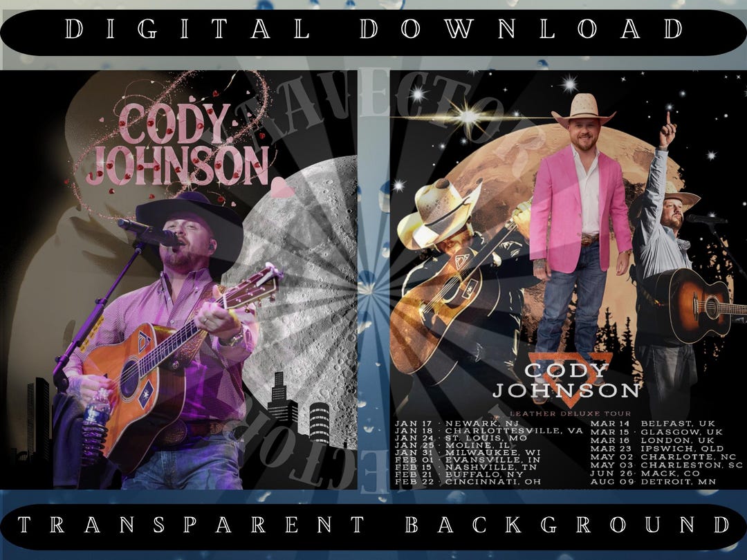 Cody Johnson Live 2026 PNG File T Shirt (digital Download) and Ready to ...