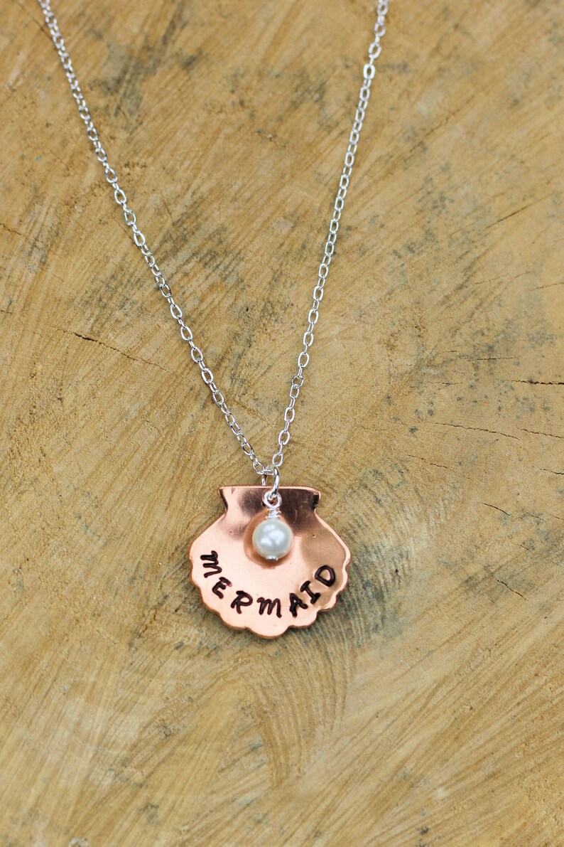 Mermaid Copper Seashell Pendant Mermaid Pendant Mermaid | Etsy