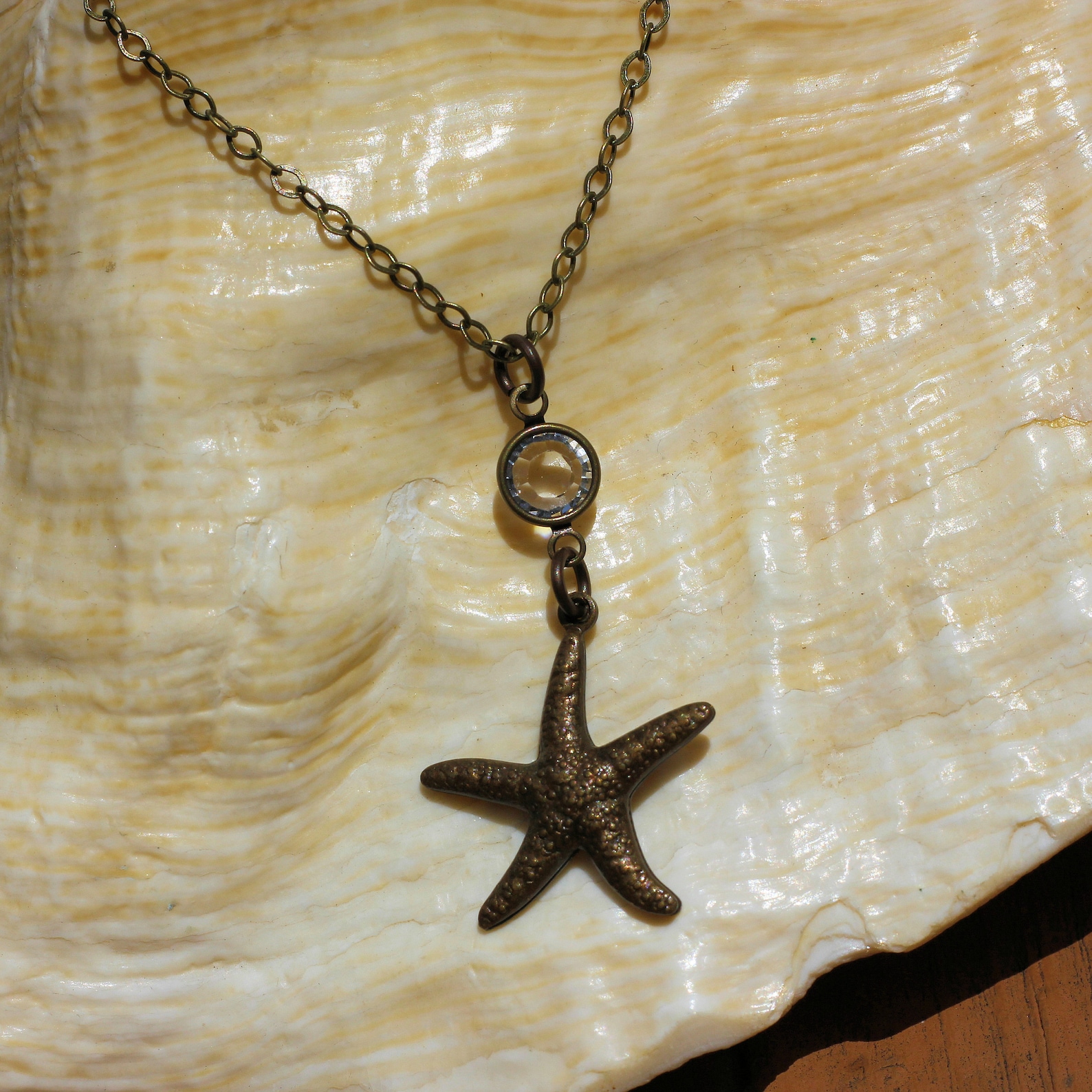 Vintaj Brass Starfish Necklace Starfish Pendant Beach | Etsy