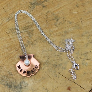 Mermaid Copper Seashell Pendant, Mermaid Pendant, Mermaid Necklace ...
