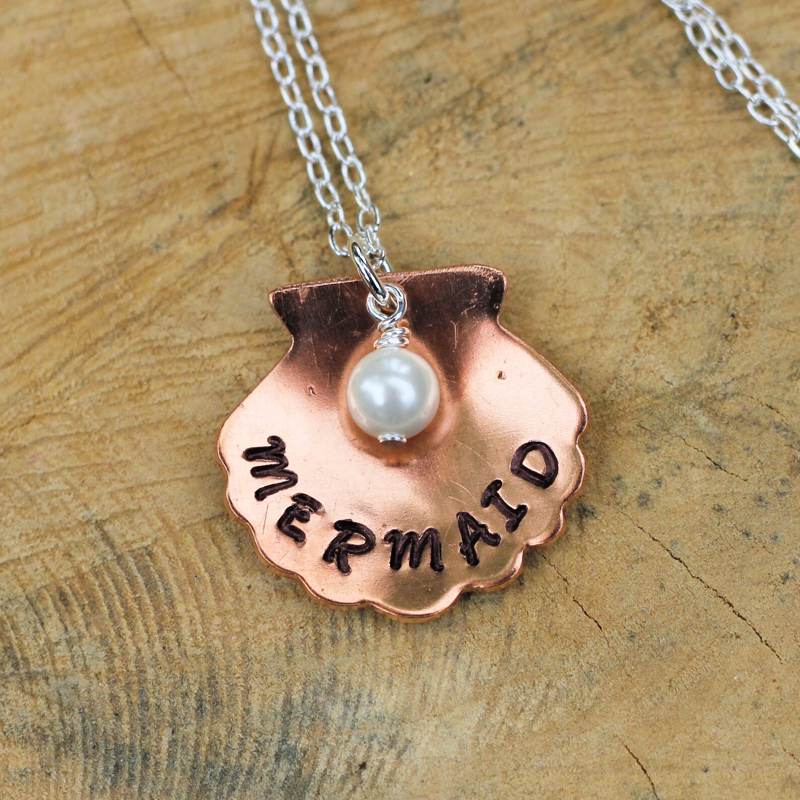 Mermaid Copper Seashell Pendant Mermaid Pendant Mermaid - Etsy