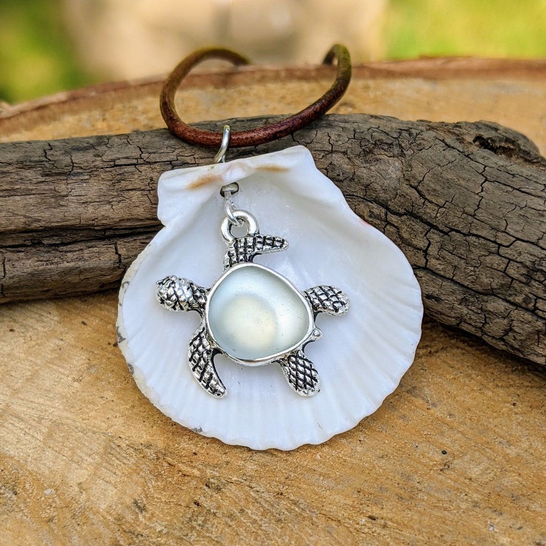 Real Florida Seashell Turtle Charm Pendant, Seashell Jewelry, Ocean ...
